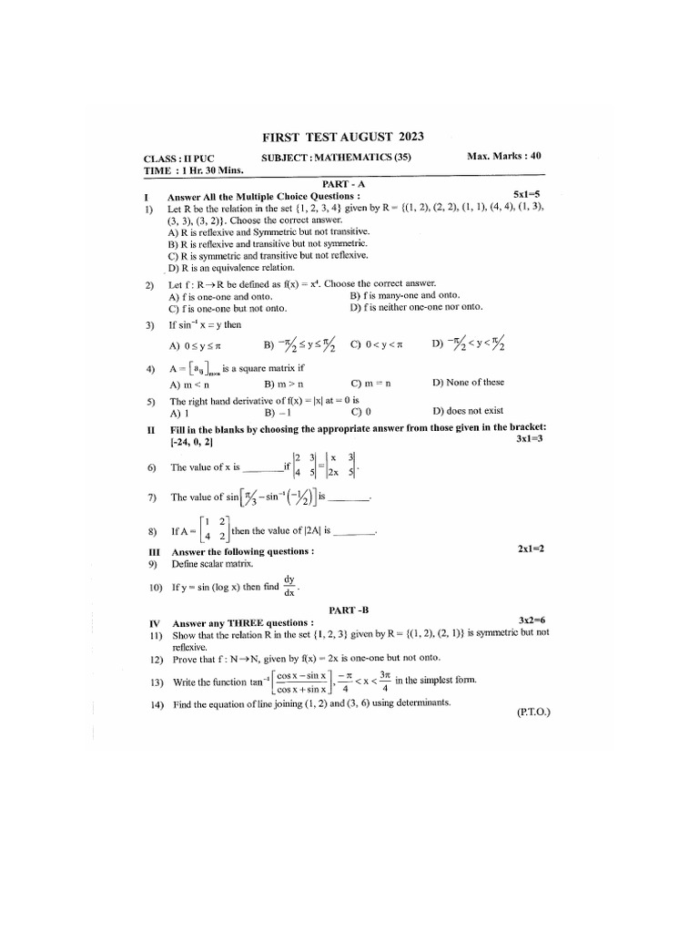 Mathematics - 2023 | PDF