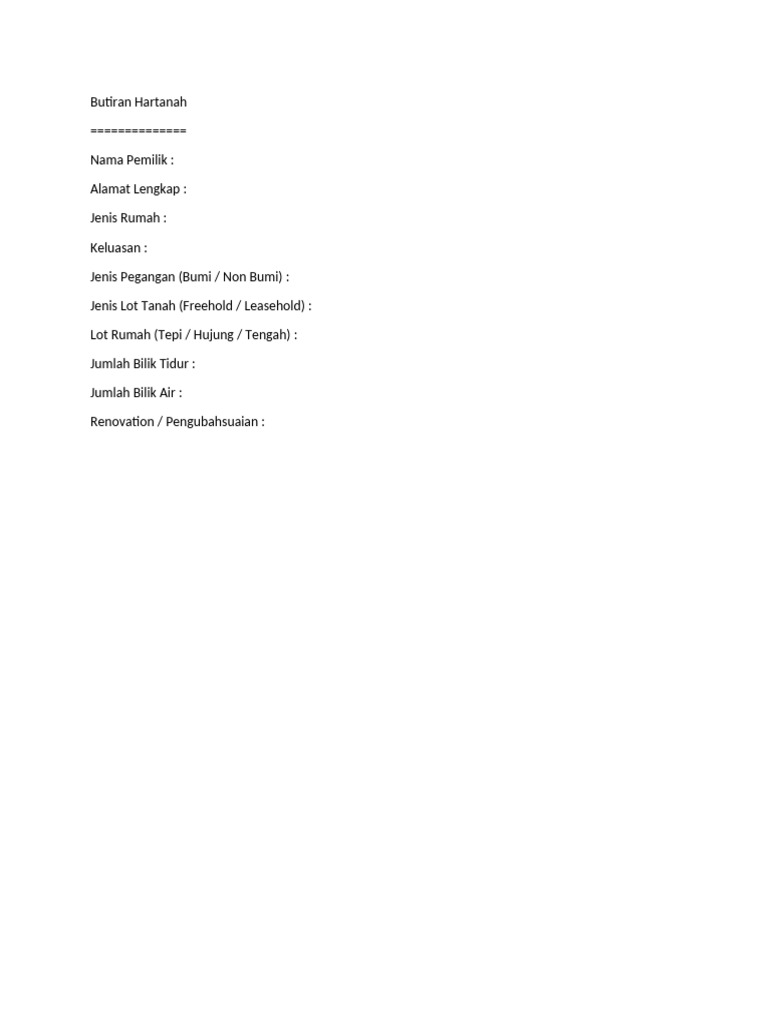 Check Value Hartanah | PDF