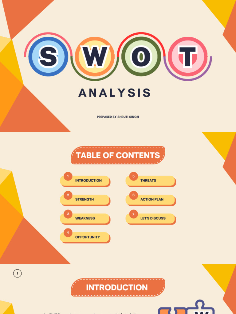 Orange Yellow Simple SWOT Analysis Presentation | PDF | Swot Analysis ...