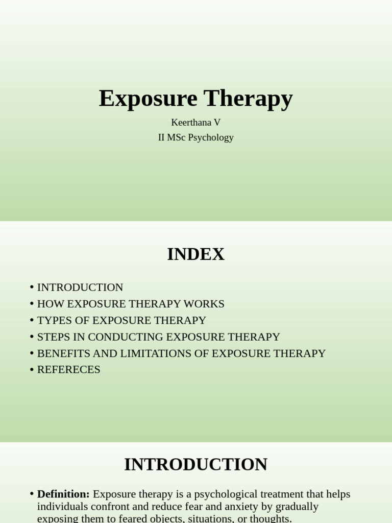 Exposure Therapy | PDF | Fear | Anxiety