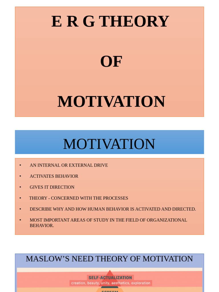 ERG Theory: Motivation and Needs | PDF | Motivational | Motivation