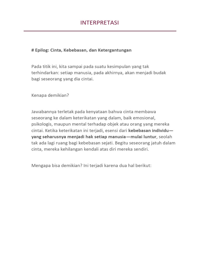 Filosofi Cinta Yang Berawal Dari Interpretasi Sang Penulis Itu Sendiri ...