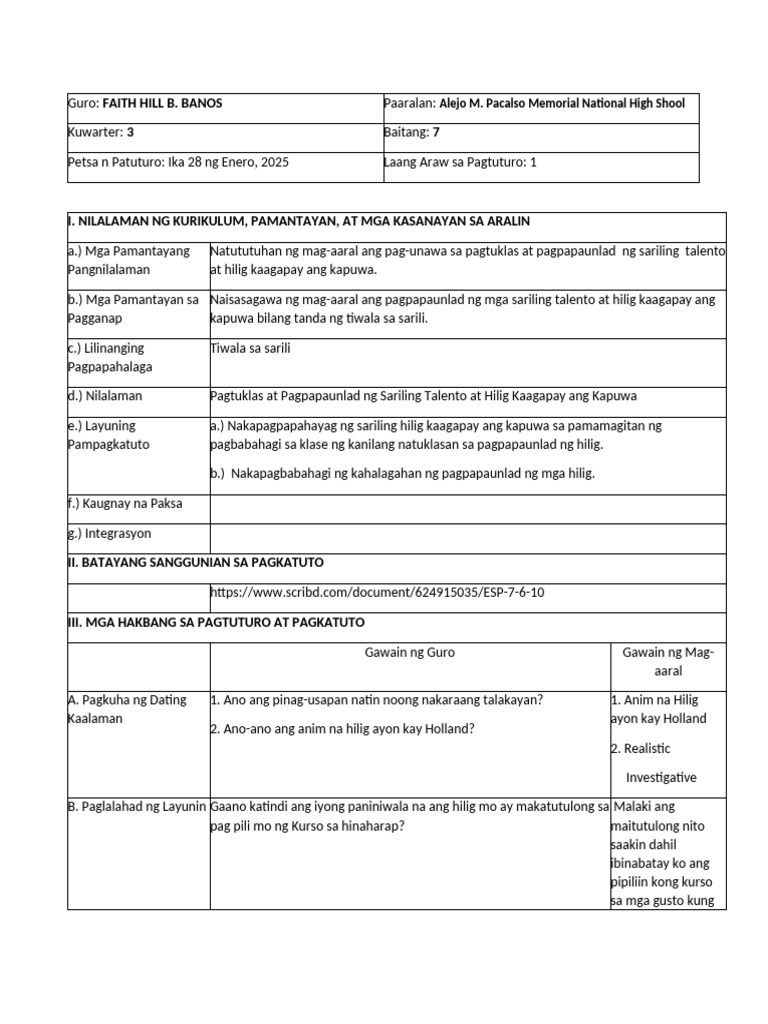 Copy DLP 1 Hilig 2 Final | PDF