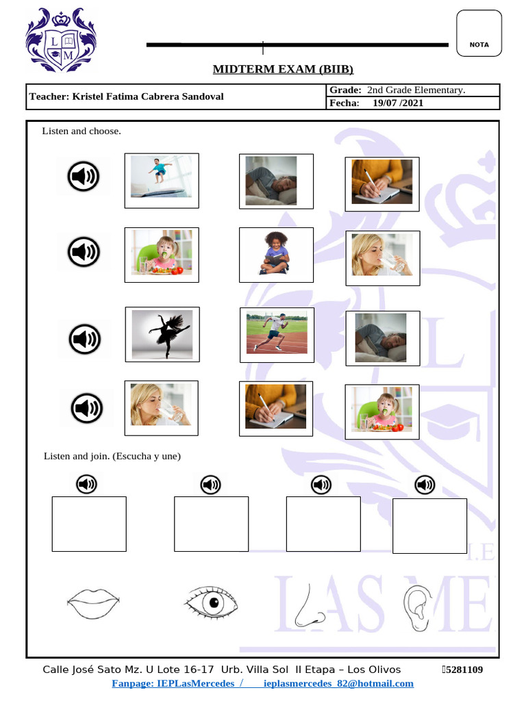 1ST Elem Final Exam Biib | PDF