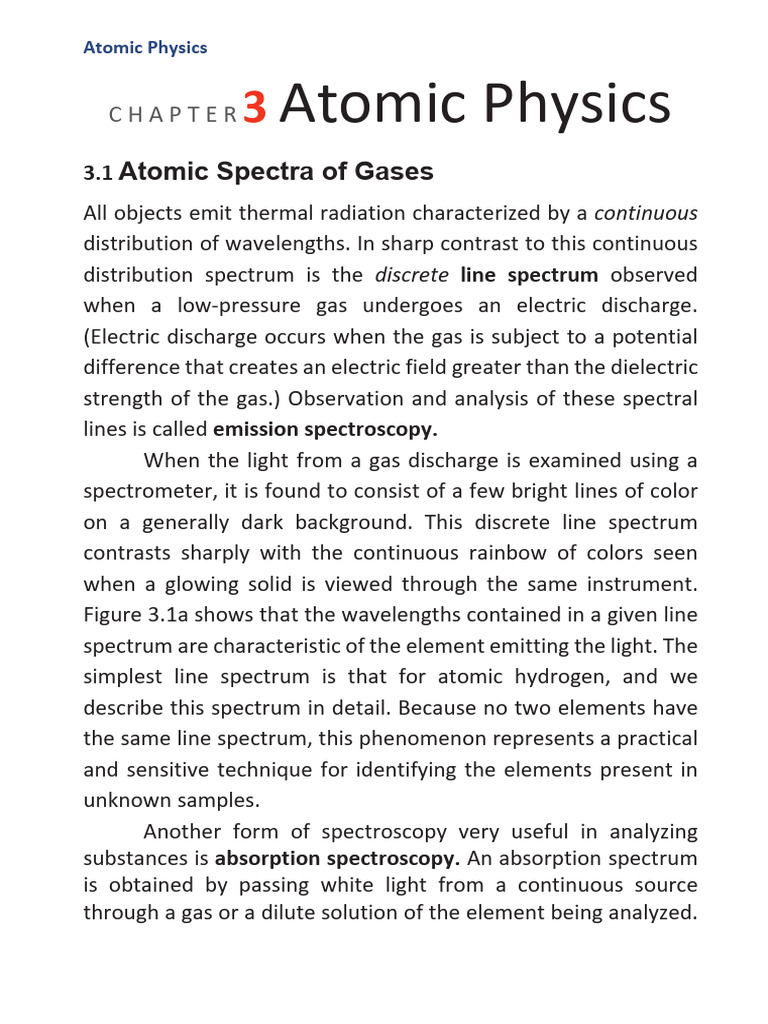 Lecture 1 | PDF | Atoms | Emission Spectrum