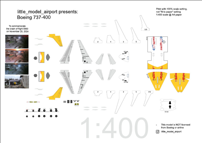 400scale - b737-400f - Swiftair Ec-Mfe Flight 5960 | PDF
