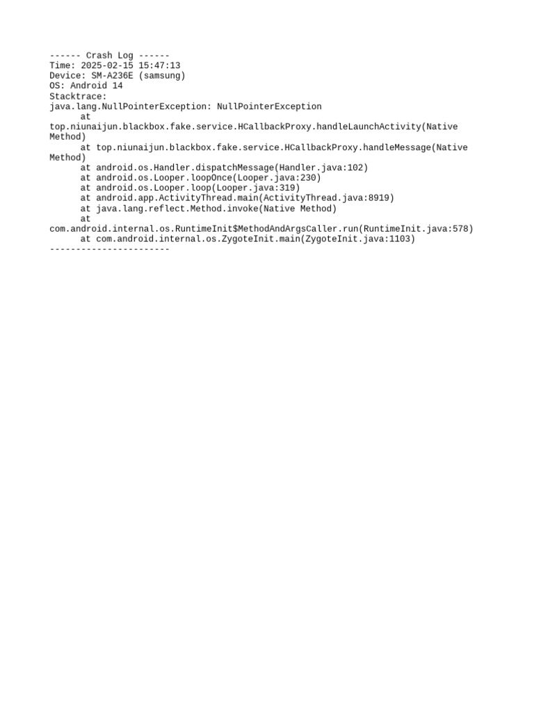 Crash Log 0215 154713 | PDF