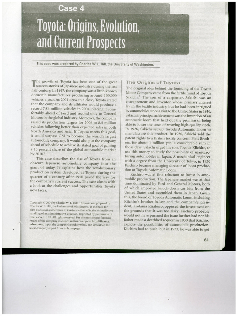 Toyota Case Study | PDF