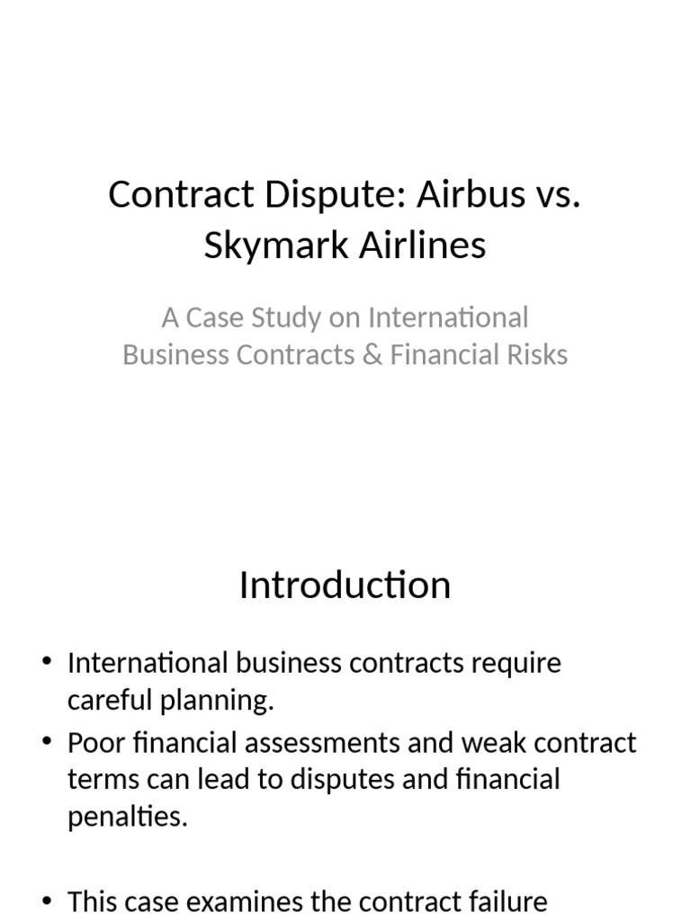 Airbus vs. Skymark: Contract Lessons | PDF