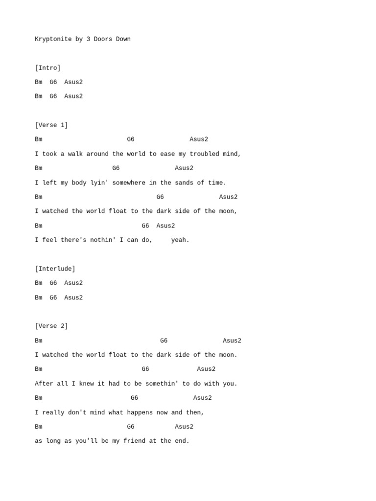 Kryptonite | PDF | Songs | Superman