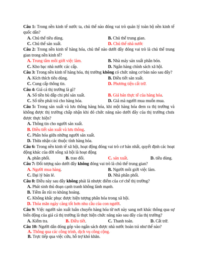 De cuong gdkt&pl 10 | PDF