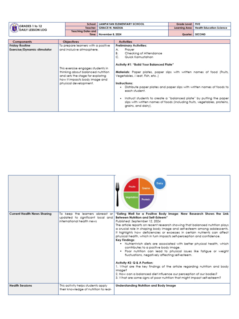 w7 q2 Cuf Science 5 Health Education 1 | PDF | Nutrition | Diet & Nutrition