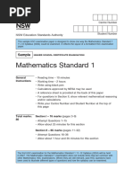 HSC Mathematics Standard 2 Reference Sheet | PDF