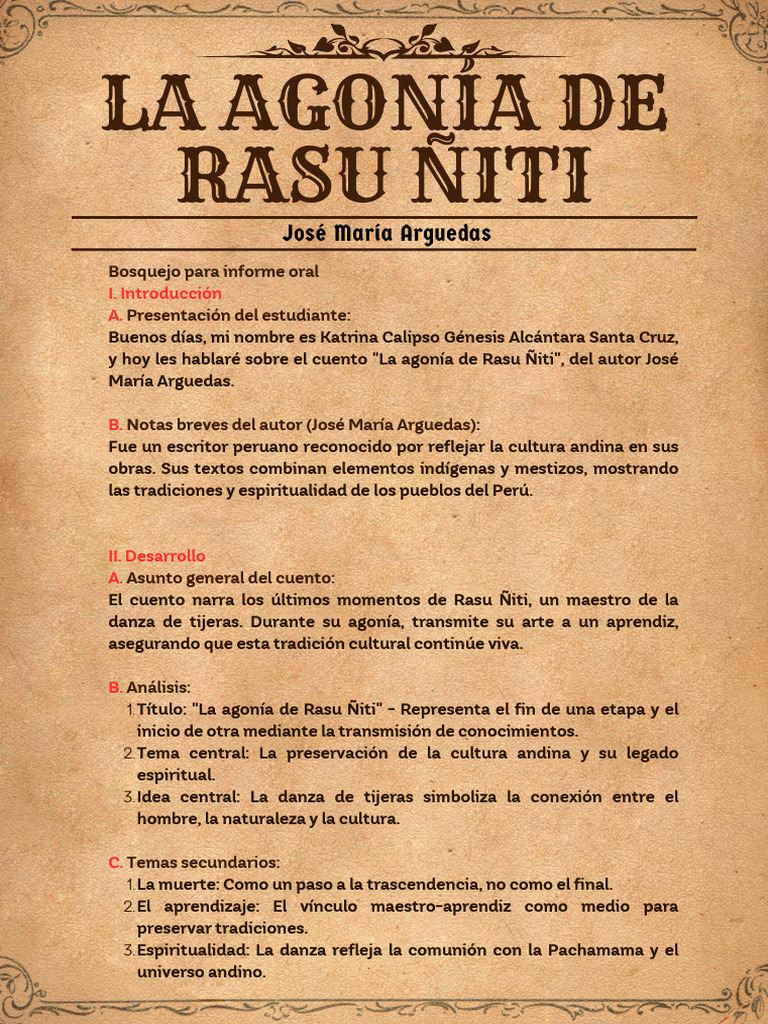 La Agonía de Rasu Ñiti | PDF | Tradiciones | Cuentos