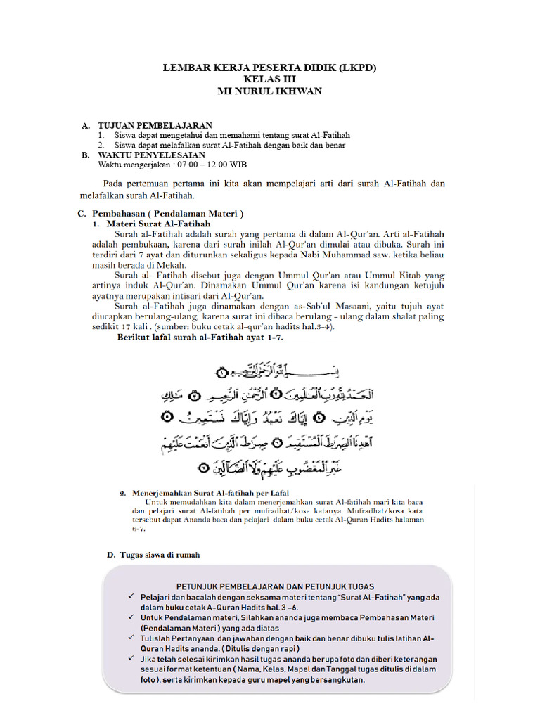 2022-2023-LEMBAR_KERJA_SISWA_QH | PDF