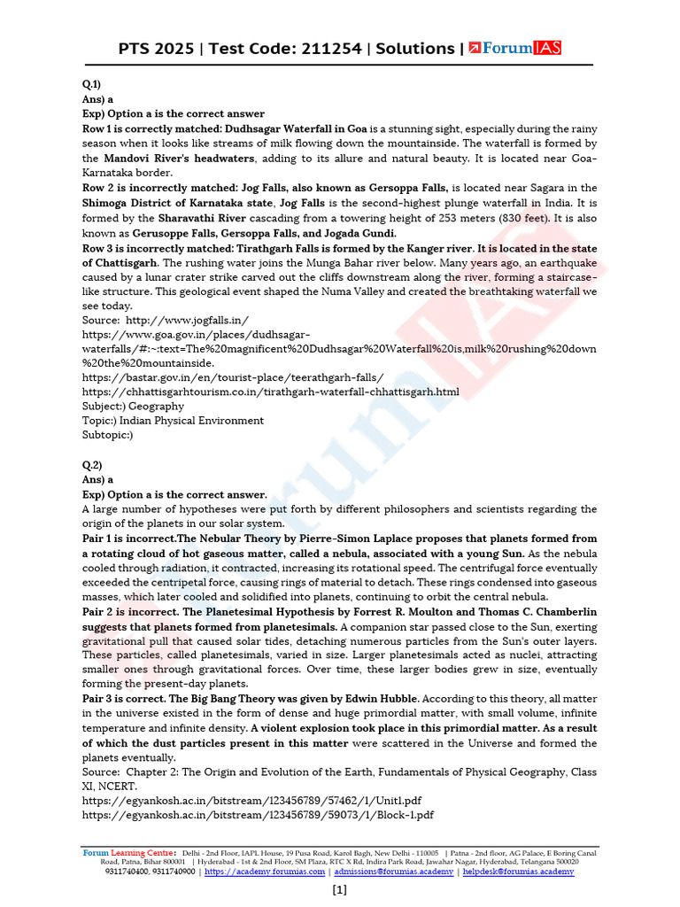 PTS 2025 JATF L1 Test 4 Solutions Eng 1 | PDF | Tide | Earth's Magnetic ...
