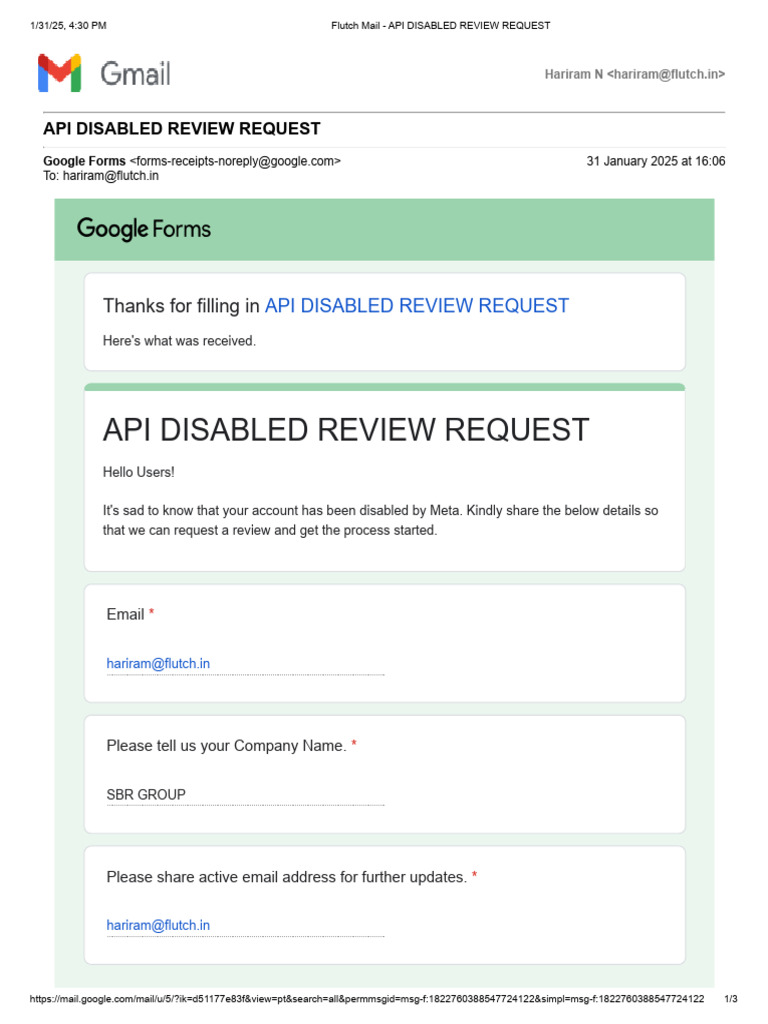 SBR Group API Review Request | PDF | World Wide Web | Internet & Web