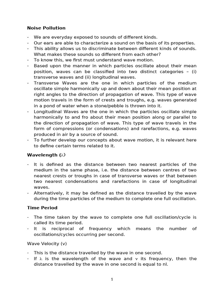 Noise Pollution-1 | PDF | Waves | Sound