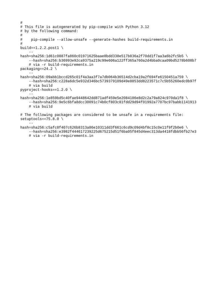 Python Build Requirements Hashes | PDF