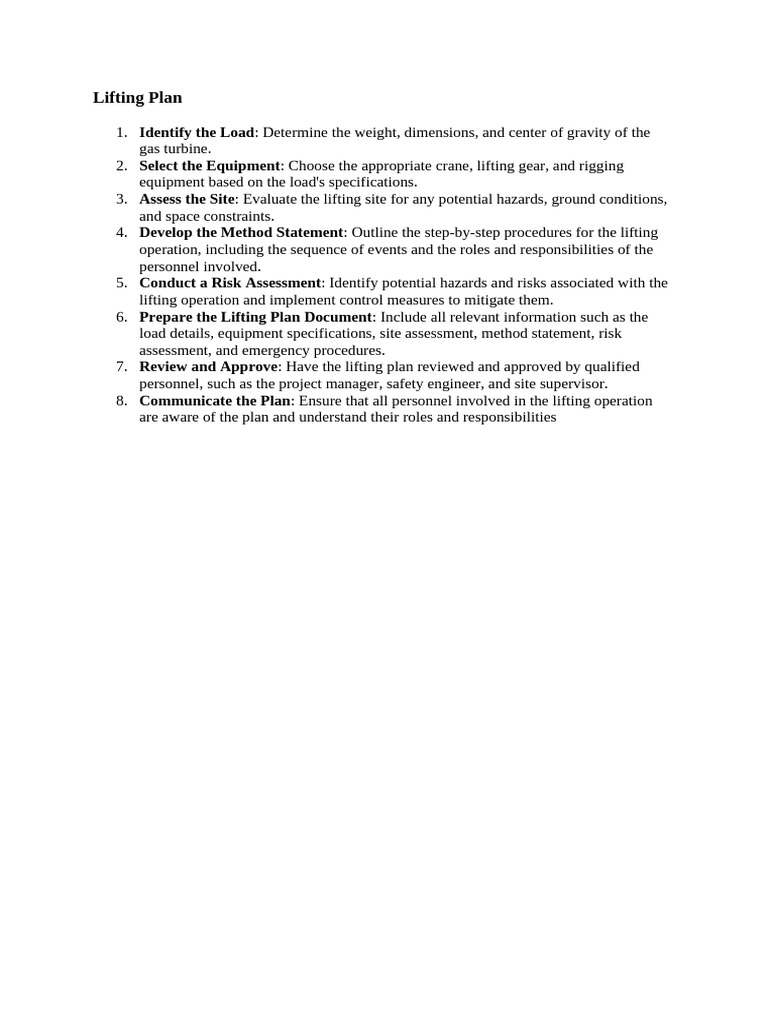Document Lifting Procedure | PDF