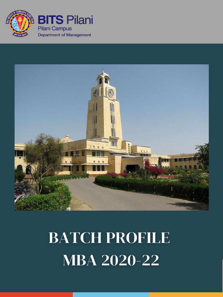 BITS MBA 2020 22 Batch Profile | PDF | Engineering