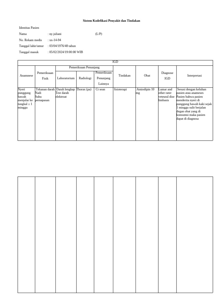 Tabel Koding Bima | PDF