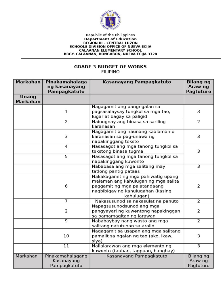 Bow Filipino 3 | PDF
