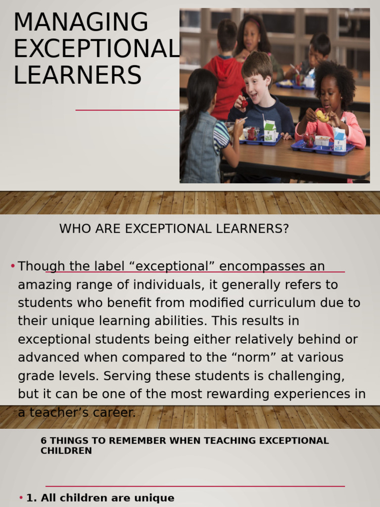 Managing Exceptional Learners | PDF | Learning | Disciplines
