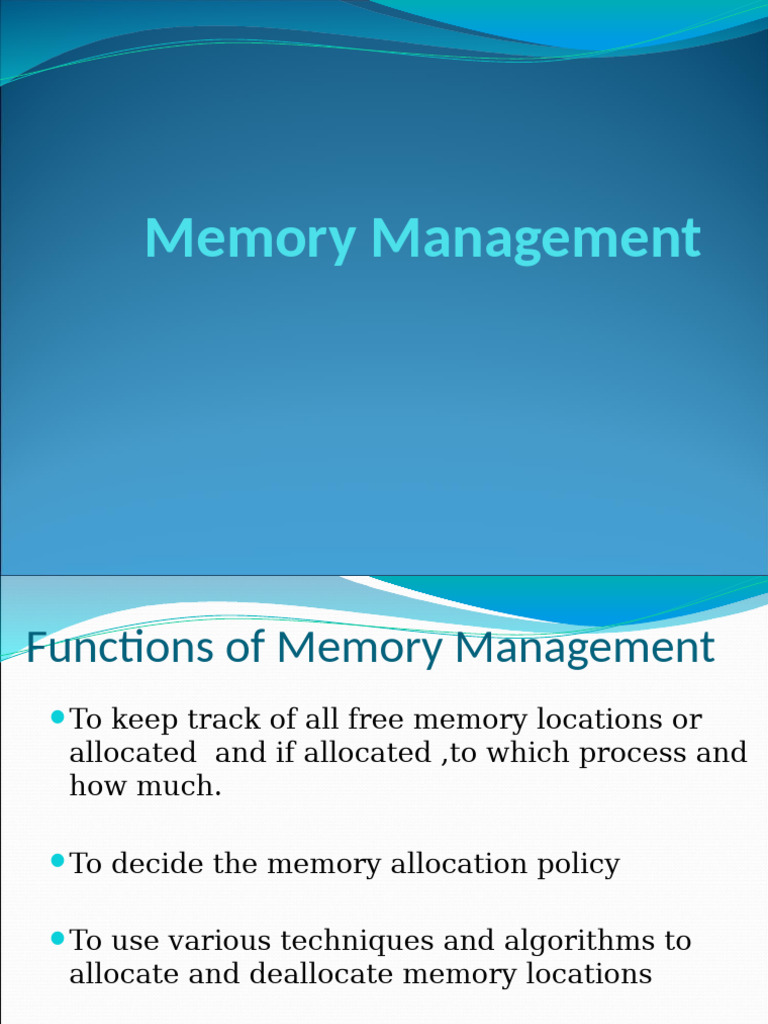 Memory Management | PDF | Computer Data Storage | Computer Architecture