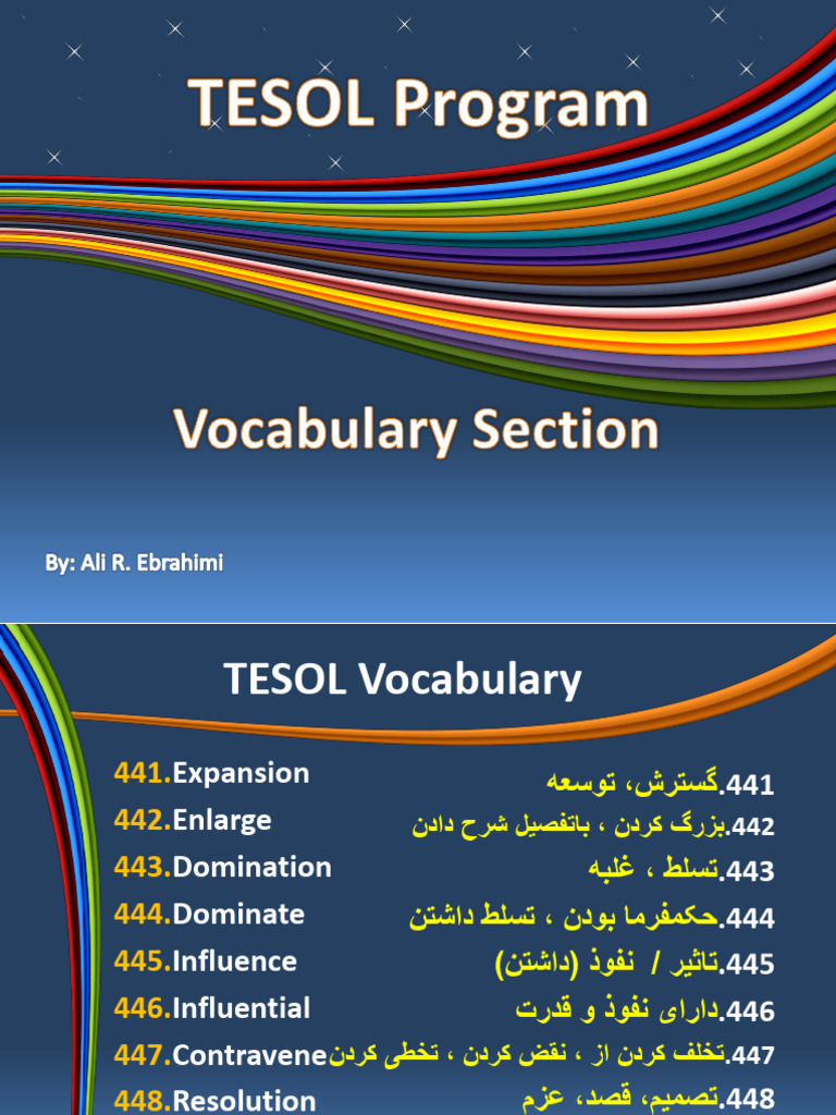 TESOL Vocabulary (440 - ... ) | PDF