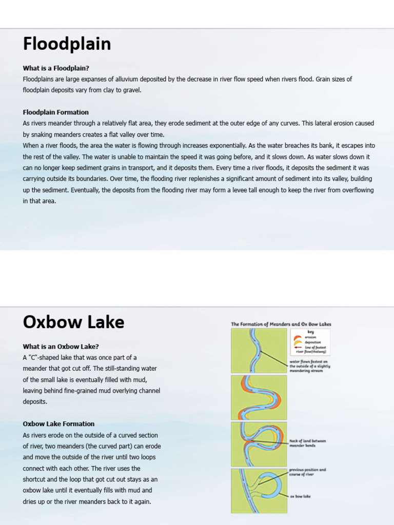 Understanding Floodplains and Oxbow Lakes | PDF