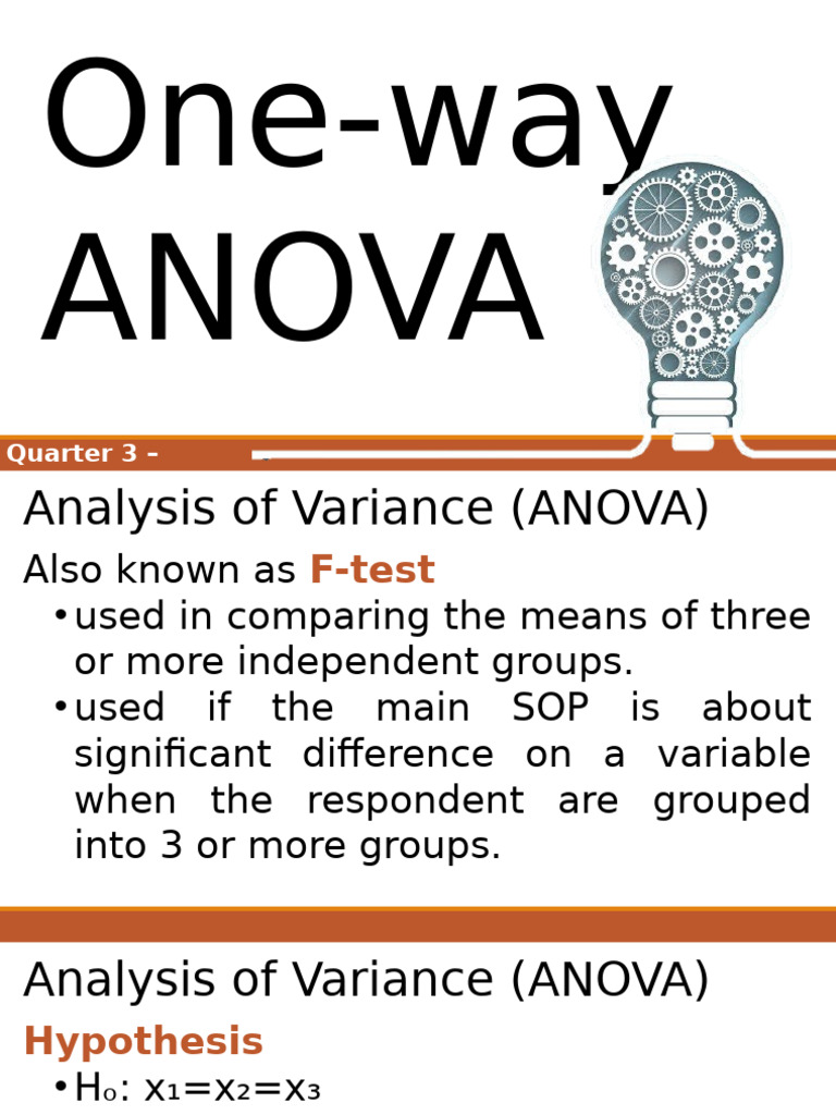 One Way Analysis of Variance and DMRT For G9 | PDF | Analysis Of Variance | Statistics