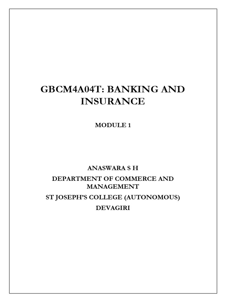 Banking & Insurance - Module 1 calicut university | PDF | Banks | Credit Card