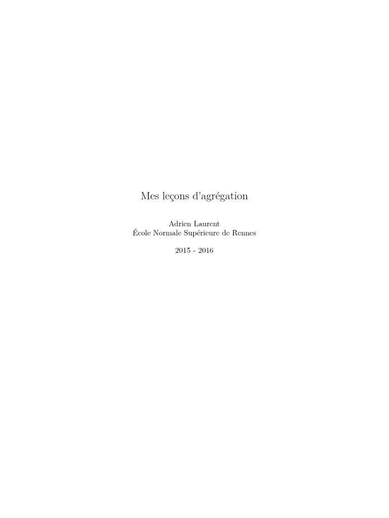Leçons d'agrégation en mathématiques | PDF | Groupe (Mathématiques ...