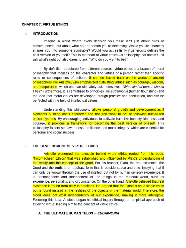 Understanding Virtue Ethics Principles | PDF | Virtue | Virtue Ethics