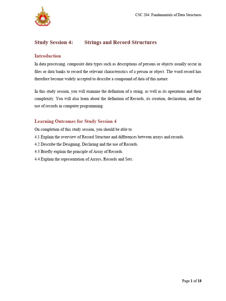 Records vs. Arrays in Data Structures | PDF | Computer Programming ...