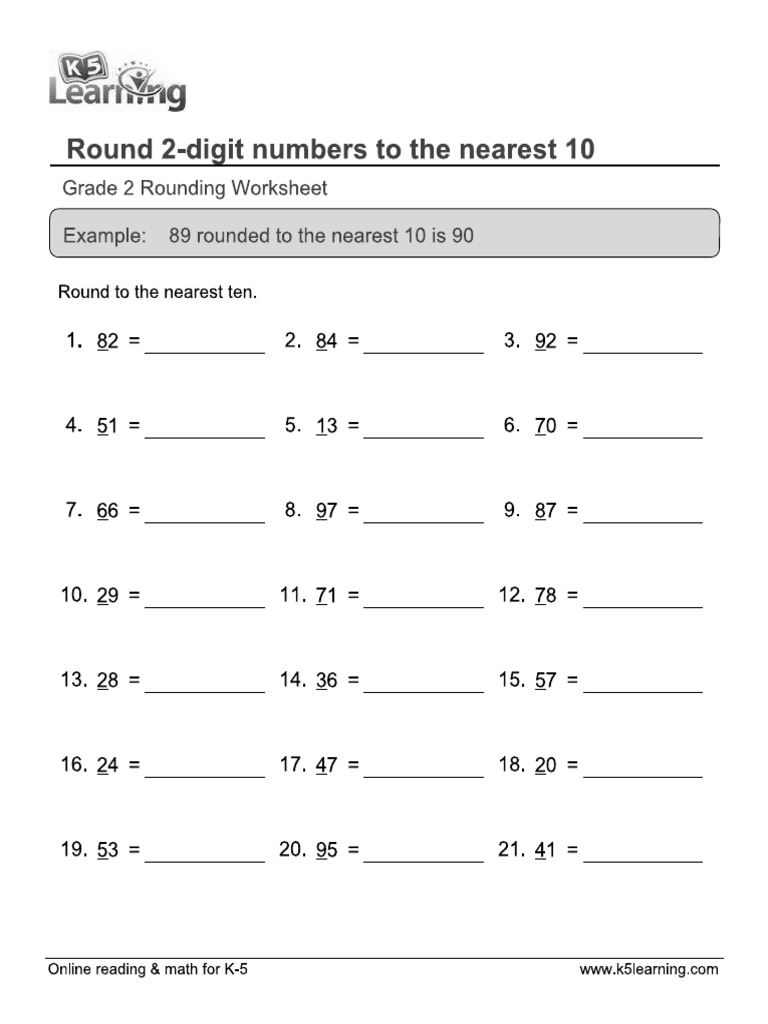 grade-2-round-2-digit-numbers-nearest-10-a | PDF grade-2-round-2-digit-numbers-nearest-10-a | PDF