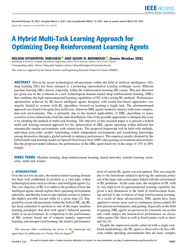 A Hybrid Multi-Task Learning Approach For Optimizing Deep Reinforcement ...