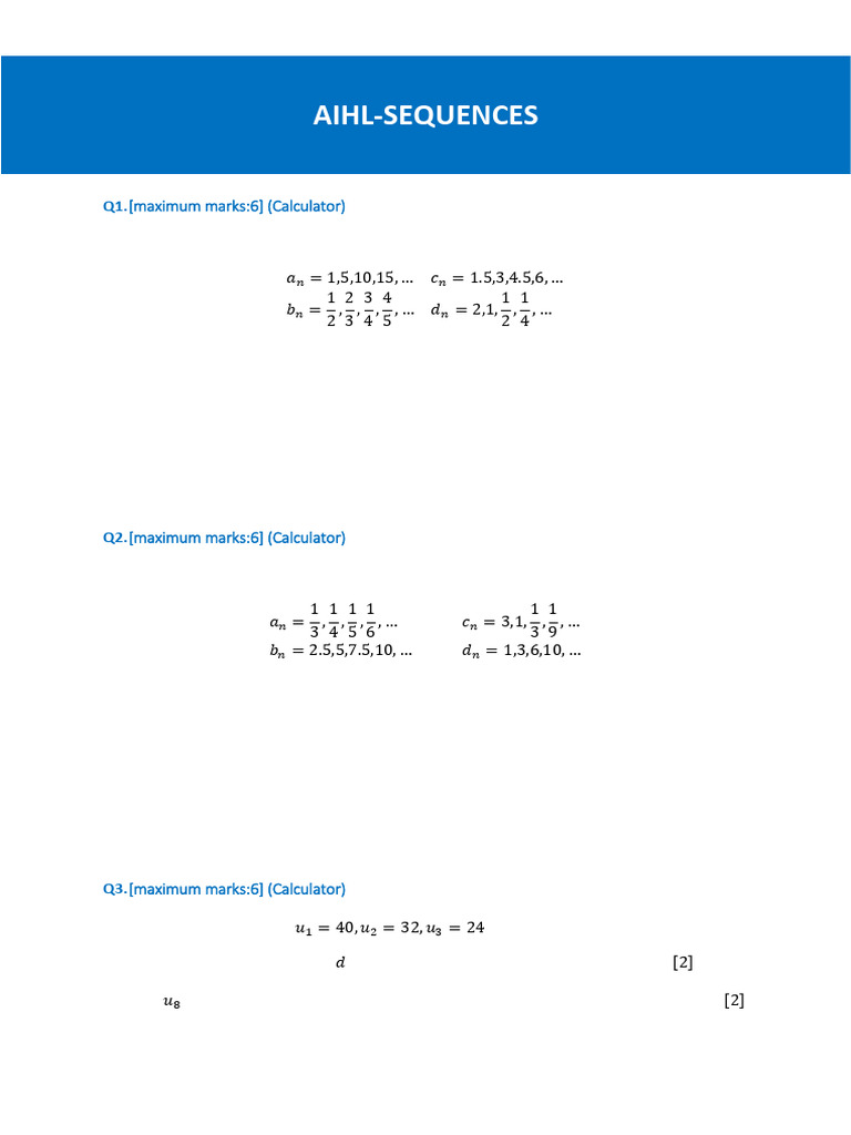 Sequences and Series | PDF | Numbers | Arithmetic