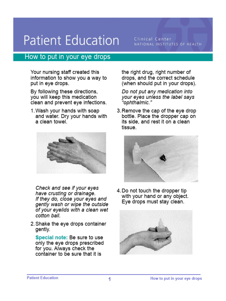 How to Apply Eye Drops Safely | PDF | Eye | Medical Specialties