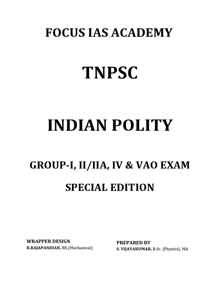 TNPSC Indian Polity Material | PDF | Government Of India