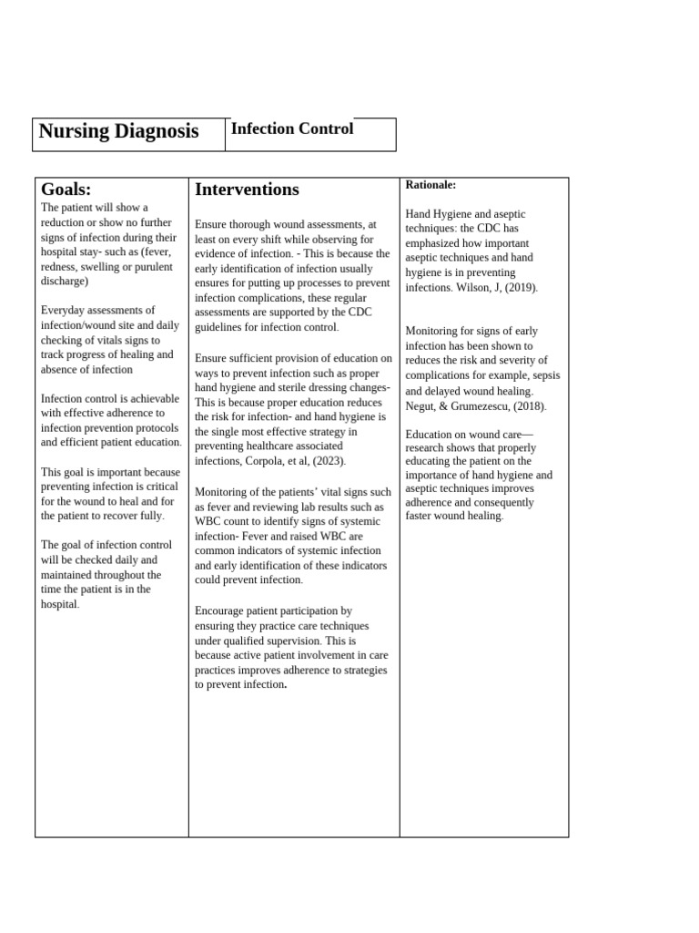 CarePlan - Infection Control | PDF | Wound | Infection