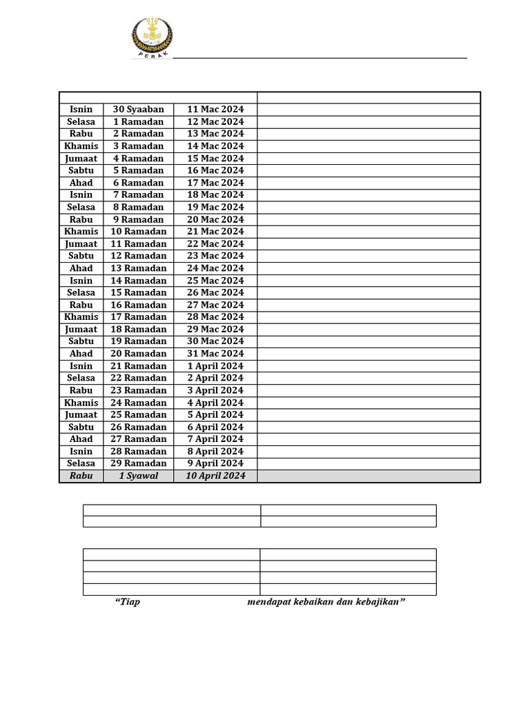 Jadual Tugas IMAN DAN Bilal Tarawikh 2024 | PDF