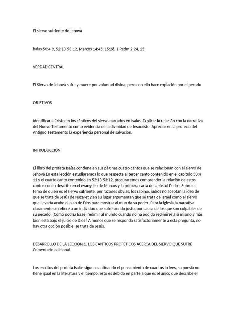 El Siervo Sufriente y Expiación | PDF | Jesús | Cristo (título)