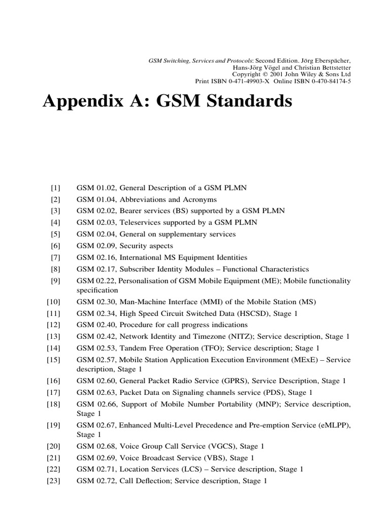 GSM STANDERDS | PDF | Gsm | General Packet Radio Service