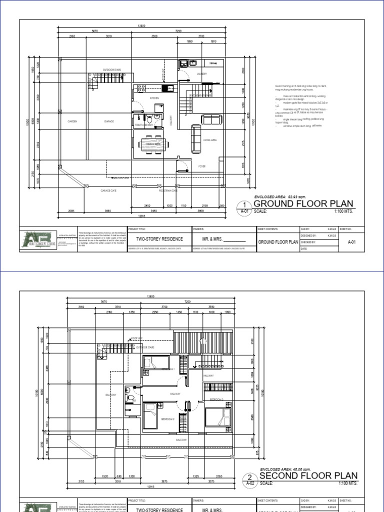 Two-Storey Residence Floor Plans | PDF | Buildings And Structures