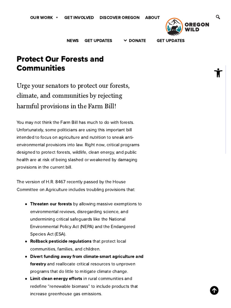 Protect Forests: Oppose Farm Bill Changes | PDF | Agriculture | United ...