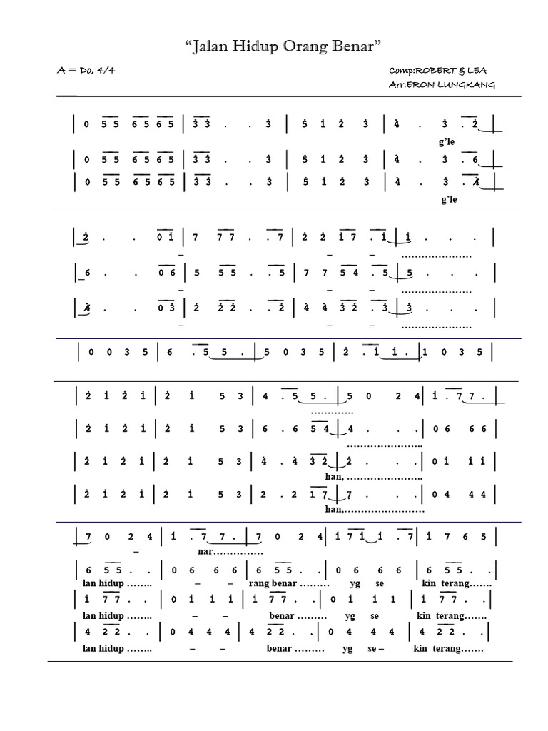 Jalan Hidup Orang Benar (SATB) | PDF