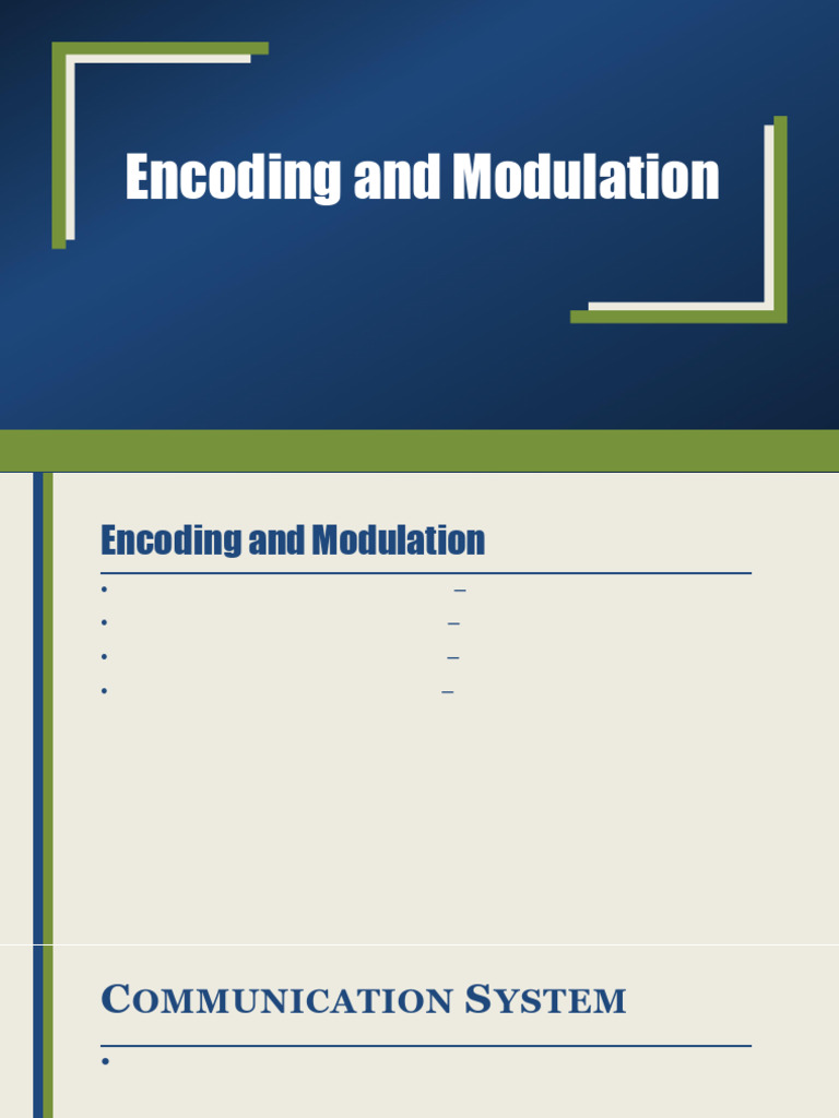 Encoding and Modulation | PDF | Modulation | Telecommunications
