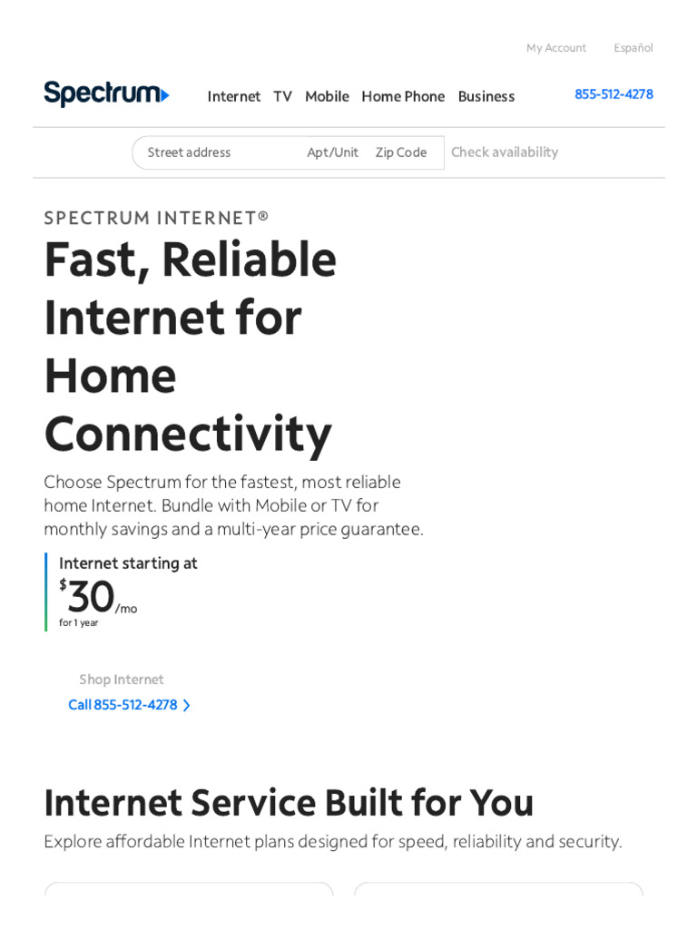 Spectrum Internet - Reliable High Speed Internet Provider1 | PDF ...